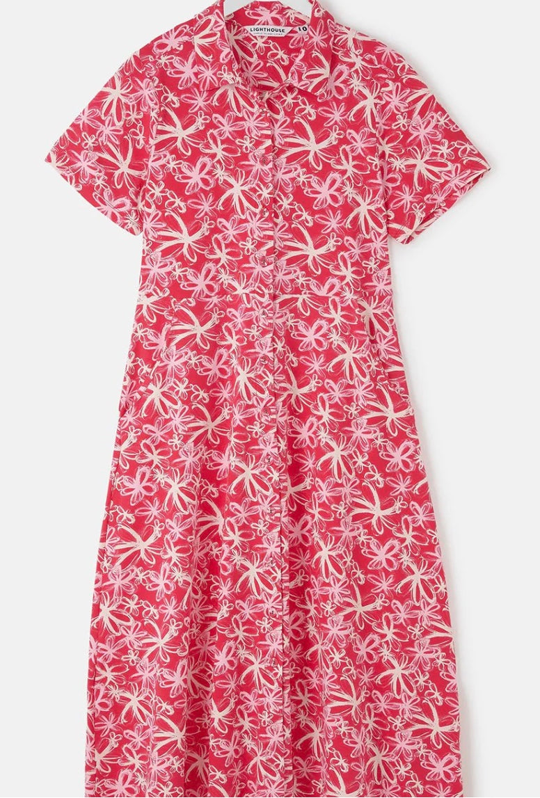 Keira Dress - Raspberry Floral – CHAPEL STREET BOUTIQUE