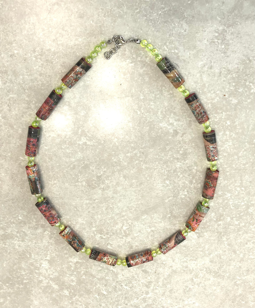 Paper Embossed Bead Necklace – Chapel Street Boutique